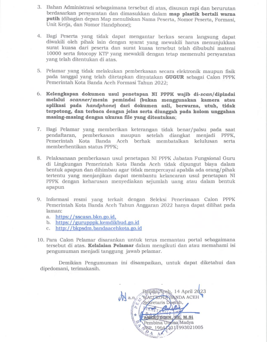 Pengumuman Hasil Seleksi Kompetensi Pasca Sanggah Calon PPPK Guru Formasi Tahun 2022 & Tata Cara ...