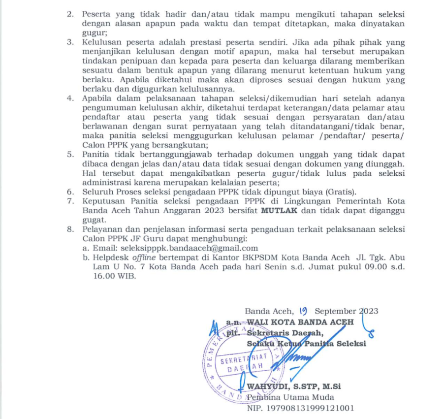 Pengadaan Calon PPPK JF Guru Di Lingkungan Pemko Banda Aceh - Badan Kepegawaian dan Pengembangan ...