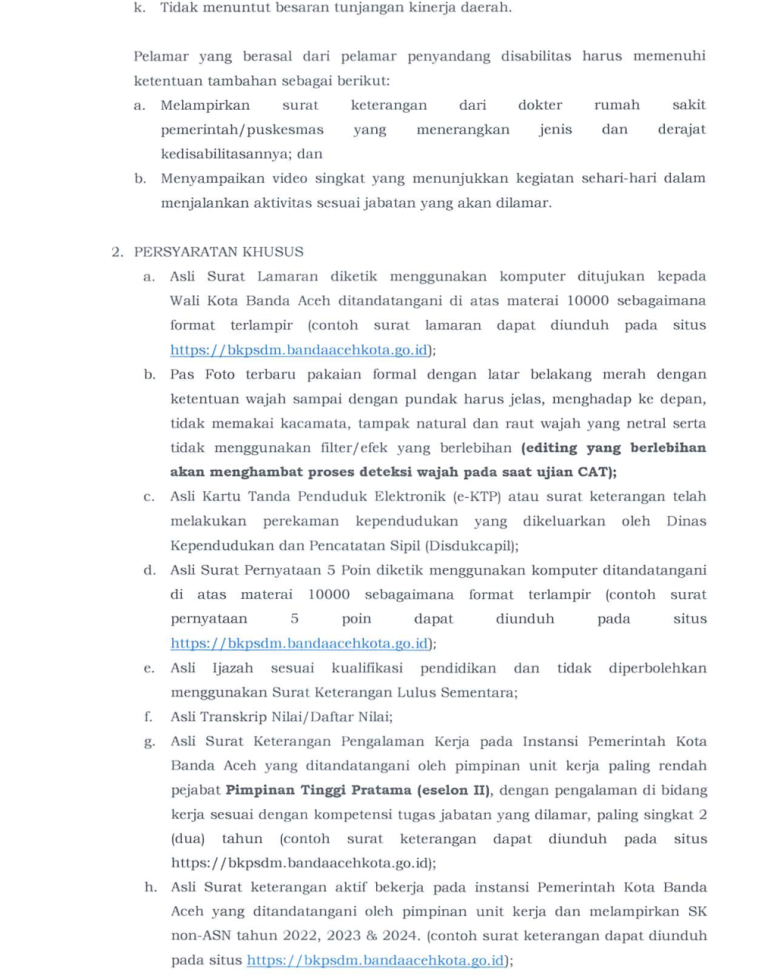 Pengumuman Pengadaan PPPK Kota Banda Aceh Tahun 2024 ~ SELEKSI CASN CPNS PPPK PROVINSI KABUPATEN ...